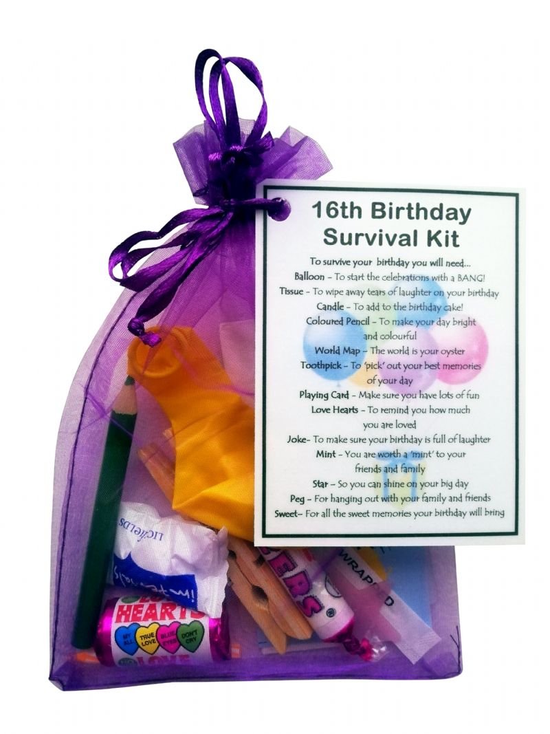 16th Birthday Survival Kit Gift - Novelty Survival Kit for a 'Sweet ...