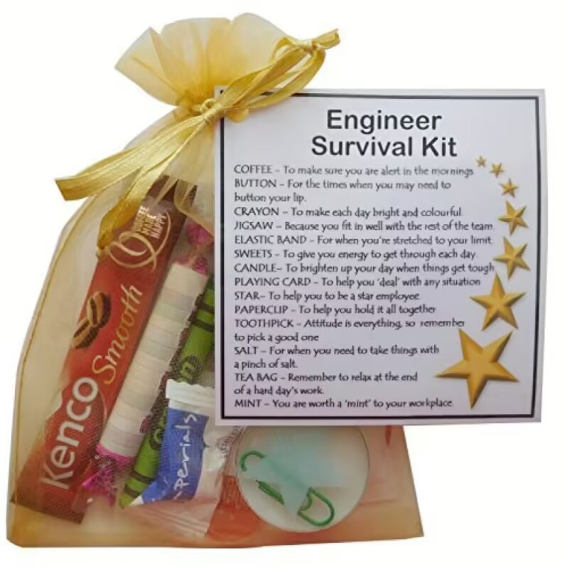 Engineer Survival Kit Gift - New job, work gift, Secret santa gift for ...